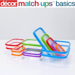 Décor Match-ups Basics Oblong 2L|Food Storage Pantry Container |Ideal for Meal Prep| BPA Free|Dishwasher, Freezer & Microwave Safe, Clear/Blue