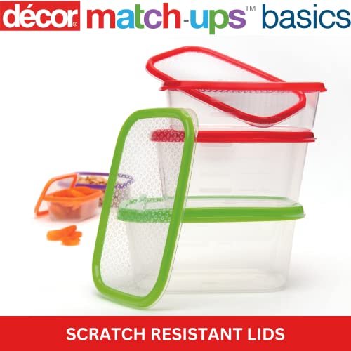 Décor Match-ups Basics Oblong 2L|Food Storage Pantry Container |Ideal for Meal Prep| BPA Free|Dishwasher, Freezer & Microwave Safe, Clear/Blue