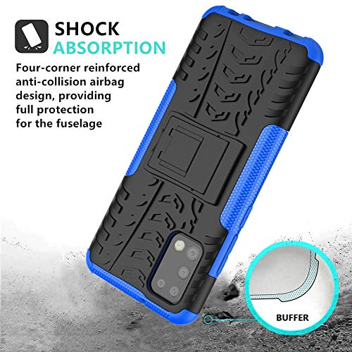 SKTGSLAMY Galaxy A02S Case,Samsung A02S Case,with HD Screen Protector, [Shockproof] Tough Rugged Dual Layer Protective Case Hybrid Kickstand Cover for Samsung Galaxy A02S (Blue)