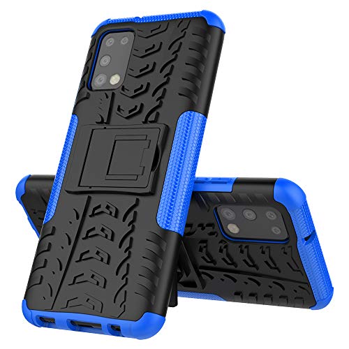 SKTGSLAMY Galaxy A02S Case,Samsung A02S Case,with HD Screen Protector, [Shockproof] Tough Rugged Dual Layer Protective Case Hybrid Kickstand Cover for Samsung Galaxy A02S (Blue)