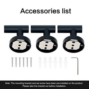 HouseAid Stainless Steel Towel Hooks for Bathroom Modern Heavy Duty Robe Hook Holder Wall Mounted Matte Black (3 Pack)