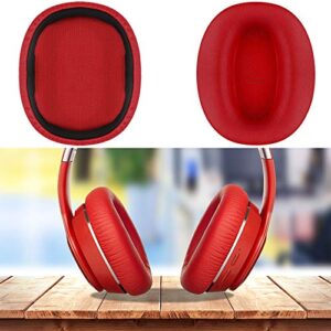 Geekria QuickFit Protein Leather Replacement Ear Pads for Edifier W820BT, W828NB Headphones Ear Cushions, Headset Earpads, Ear Cups Repair Parts (Red)