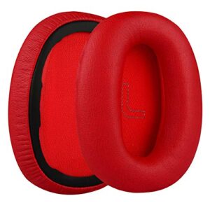 Geekria QuickFit Protein Leather Replacement Ear Pads for Edifier W820BT, W828NB Headphones Ear Cushions, Headset Earpads, Ear Cups Repair Parts (Red)