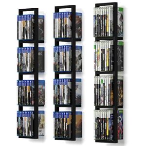 you have space black floating shelves for wall, 34 inch video games cd dvd storage shelves, cube storage organizer shelf set of 3