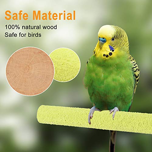 Filhome 4 pcs Bird Parrot Perch Stand Platform, Parrot Rope Swing, Bird Nail File Perch Cage Accessories for Parakeets Cockatiels Conures Love Birds