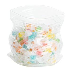 22 ounce glass zipper bag, 1 large glass bag - realistic crinkled edges, serve candy, popcorn, or nuts, clear glass bag bowl, dishwasher-safe, flat base - restaurantware