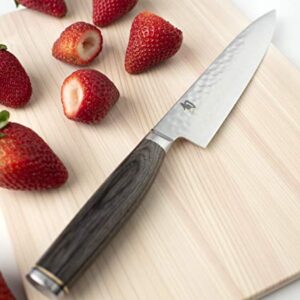 Shun Cutlery Premier Grey Utility Knife 6.5", Narrow, Straight-Bladed Kitchen Knife Perfect for Precise Cuts, Ideal for Preparing Sandwiches or Trimming Small Vegetables, Handcrafted Japanese Knife