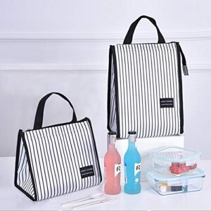 Pack of 2 Insulated Lunch Bag for Women Men, Stylish Lunch Tote Bag, Medium + Large Handbag with Zipper Lunch Box for Work, School, Shopping