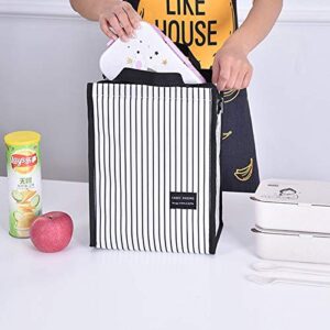 Pack of 2 Insulated Lunch Bag for Women Men, Stylish Lunch Tote Bag, Medium + Large Handbag with Zipper Lunch Box for Work, School, Shopping