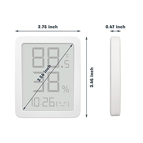 Smart Guesser Digital Hygrometer Indoor Thermometer HD 3.5″ Large LCD Screen, Thermometer for Home,Room Temperature Humidity Meter High Acurracy Temperature Sensor Humidity Gauge, White, (MHO-C602)