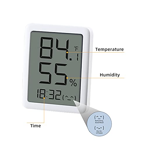 Smart Guesser Digital Hygrometer Indoor Thermometer HD 3.5″ Large LCD Screen, Thermometer for Home,Room Temperature Humidity Meter High Acurracy Temperature Sensor Humidity Gauge, White, (MHO-C602)