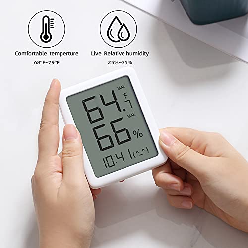 Smart Guesser Digital Hygrometer Indoor Thermometer HD 3.5″ Large LCD Screen, Thermometer for Home,Room Temperature Humidity Meter High Acurracy Temperature Sensor Humidity Gauge, White, (MHO-C602)