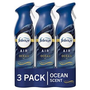 febreze air freshener spray, air fresheners for bathroom, ocean scent, air refresher spray, bathroom spray, odor fighter for strong odor, 8.8 oz (pack of 3)