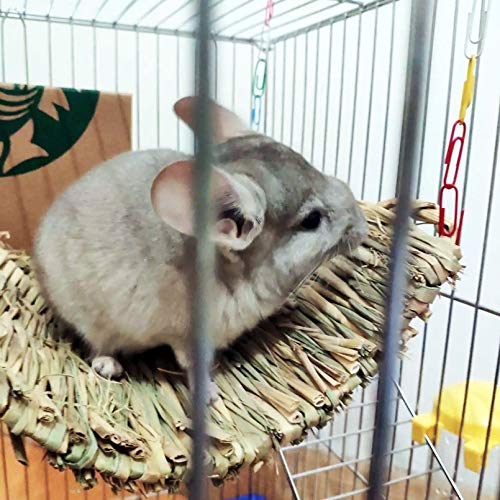 kathson 6 PCS Rabbit Large Grass Mat Natural Grass Woven Mat Rabbits Chew Toys Grass Bedding Nest for Small Animal Bunny Rabbit Guinea Pigs Hamster Chinchillas Puppy Biddy Sleeping Chewing