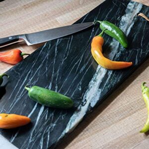 Foreside Home & Garden Large Rectangle Black Marble Serving Cutting Board