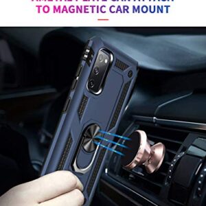 SKTGSLAMY Samsung Galaxy S20 FE Case,Galaxy S20 FE 5G Case,with Screen Protector,[Military Grade] 16ft. Drop Tested Cover with Magnetic Kickstand Car Mount Protective Case for Samsung S20 FE, Blue