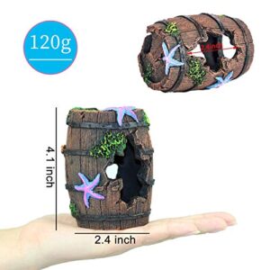 WishLotus Aquarium Fish Tank Decorations, Aquarium Hideout House Theme Plastic Plants Fish Cave Aquarium Castle Mermaid Ornaments, Shipwreck Hideouts Fish Tank Accessories Décor