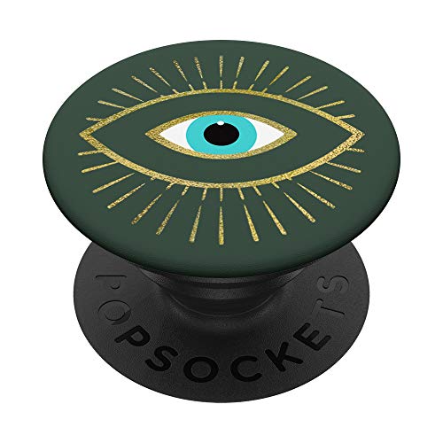 Yellow Evil Eye Forrest Green PopSockets Swappable PopGrip