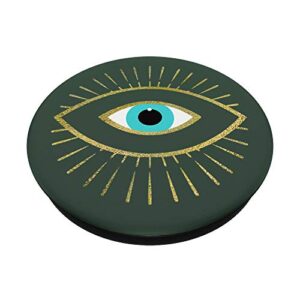 Yellow Evil Eye Forrest Green PopSockets Swappable PopGrip