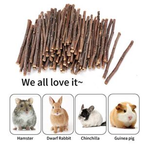 CHUHUAYUAN Natural Apple Sticks, 300g Treats Food for Small Animals, Chew Toys for Chinchilla Guinea Pigs Rabbit Squirrel Hamster Bunny