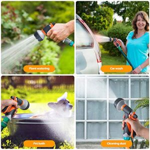 Gsinodrs Garden Hose Nozzle, Heavy Duty Hose Nozzle with 8 Adjustable Watering Patterns, Multifunctional High Pressure Hose Nozzle Sprayer for Home, Watering Lawns and Garden, Car Cleaning