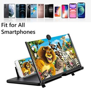 Screen Magnifier, Meirenda 14" Phone Magnifying Projector Screen Enlarger HD 3D Screen Magnifier for Cell Phone Smartphones Screen Amplifier Folding Screen Magnifier for Movies, Videos, Gaming(Black)