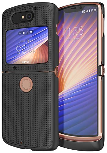 Case with Clip for Motorola RAZR 5G Flip Phone, Nakedcellphone [Black] Hard Shell Slim Cover with [Rotating/Ratchet] Belt Hip Holster Holder Combo for Motorola Moto RAZR 5G Flip Phone (2020) XT2071