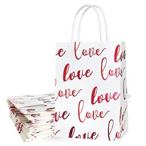 12pcs mothers day gift bags, love theme paper bags with handle for valentines day, wedding, father's day, sweetest day or any occasion holiday bags for gifts