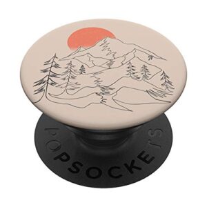 retro mountain sky lake popsockets swappable popgrip