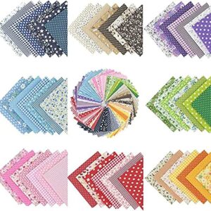 MOTTDAM 70 pcs Quilting Fabric Squares, 9.8"x 9.8" (25cm x 25cm) Cotton Quilting Fabric Floral Printed Fat Squares Fabric Bundles ​for Patchwork Sewing DIY Craft