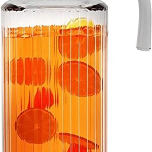 Fridge Pitcher – 60 OZ. Glass Water Fridge Pitcher with Lid By Home Essentials & Beyond Practical and Easy to use Fridge Pitcher Great for Lemonade, Iced Tea, Milk, Cocktails and more Beverages.