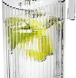 Fridge Pitcher – 60 OZ. Glass Water Fridge Pitcher with Lid By Home Essentials & Beyond Practical and Easy to use Fridge Pitcher Great for Lemonade, Iced Tea, Milk, Cocktails and more Beverages.