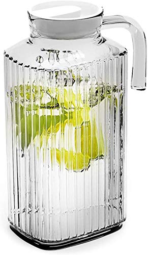 Fridge Pitcher – 60 OZ. Glass Water Fridge Pitcher with Lid By Home Essentials & Beyond Practical and Easy to use Fridge Pitcher Great for Lemonade, Iced Tea, Milk, Cocktails and more Beverages.