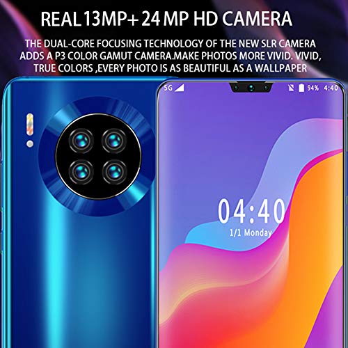 MIQOO Mate39 Face Identification 6.7in Bang Screen Dual Cards Dual Standby Smartphone 6+64g Blue 100-240VUS