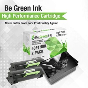 Be Green Ink Compatible Replacement Black Toner Cartridge for Lexmark MS310dn MS312dn MS315dn MS410dn MS415dn MS510dn MS610dn – 50F1H00 Black Toner (2 Pack 5,000 High Yield)