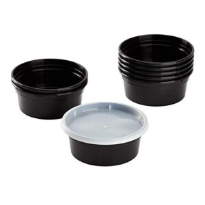 karat 8 oz black pp injection molded round deli containers with lids - 240 sets