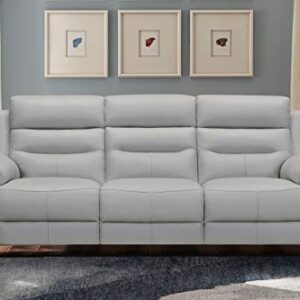 Armen Living Hayward 82" Dove Gray Leather Power Reclining Sofa