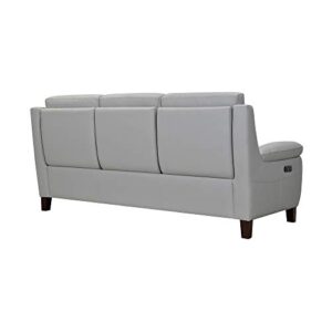 Armen Living Hayward 82" Dove Gray Leather Power Reclining Sofa