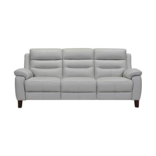 Armen Living Hayward 82" Dove Gray Leather Power Reclining Sofa