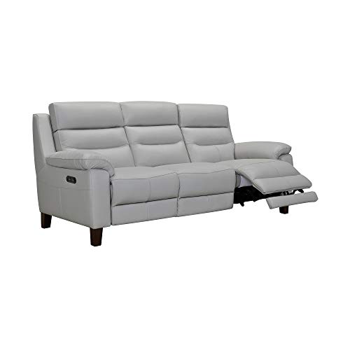 Armen Living Hayward 82" Dove Gray Leather Power Reclining Sofa