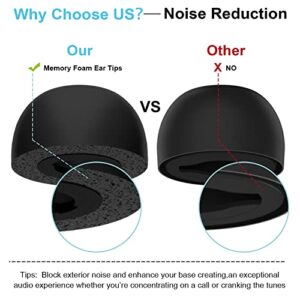 3 Pairs Memory Foam Ear Tips for Samsung Galaxy Buds Pro,Ear Tips Replacement with Three Sizes S/M/L,No Silicone Eartips Pain Reducing Noise Earbuds Anti-Slip Replacement Ear,Fit in The Case(Black)