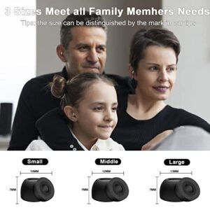 3 Pairs Memory Foam Ear Tips for Samsung Galaxy Buds Pro,Ear Tips Replacement with Three Sizes S/M/L,No Silicone Eartips Pain Reducing Noise Earbuds Anti-Slip Replacement Ear,Fit in The Case(Black)