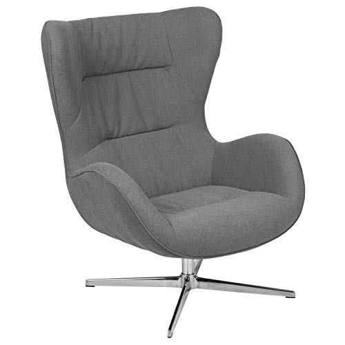 Flash Furniture Rally Gray Fabric Swivel Wing Chair