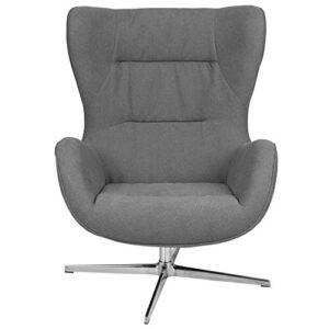 Flash Furniture Rally Gray Fabric Swivel Wing Chair