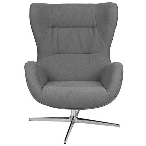 Flash Furniture Rally Gray Fabric Swivel Wing Chair