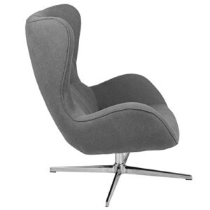 Flash Furniture Rally Gray Fabric Swivel Wing Chair