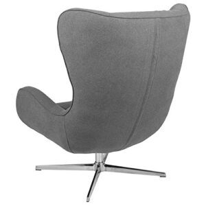 Flash Furniture Rally Gray Fabric Swivel Wing Chair