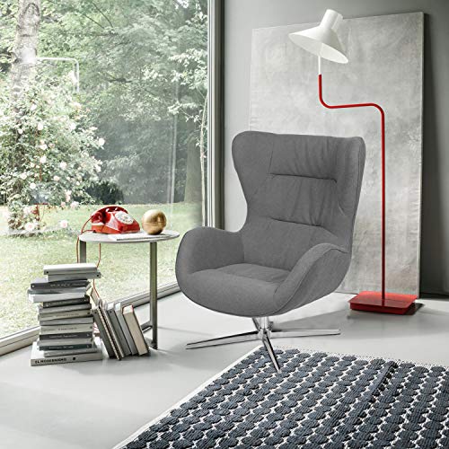 Flash Furniture Rally Gray Fabric Swivel Wing Chair