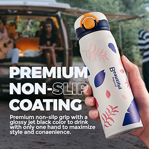 JASSY Stainless Steel Vacuum Insulated Water Bottle for Sports and Travel, BPA-Free,15OZ