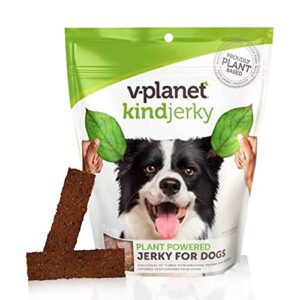 v-planet kind jerky - 100% vegan jerky dog treats - plant based protein and superfoods - 8 ounce - all natural - made in the usa